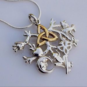 Peter Stone | Jewelry | Sterling Silver 4k Gold Cimaruta Witch Necklace ...